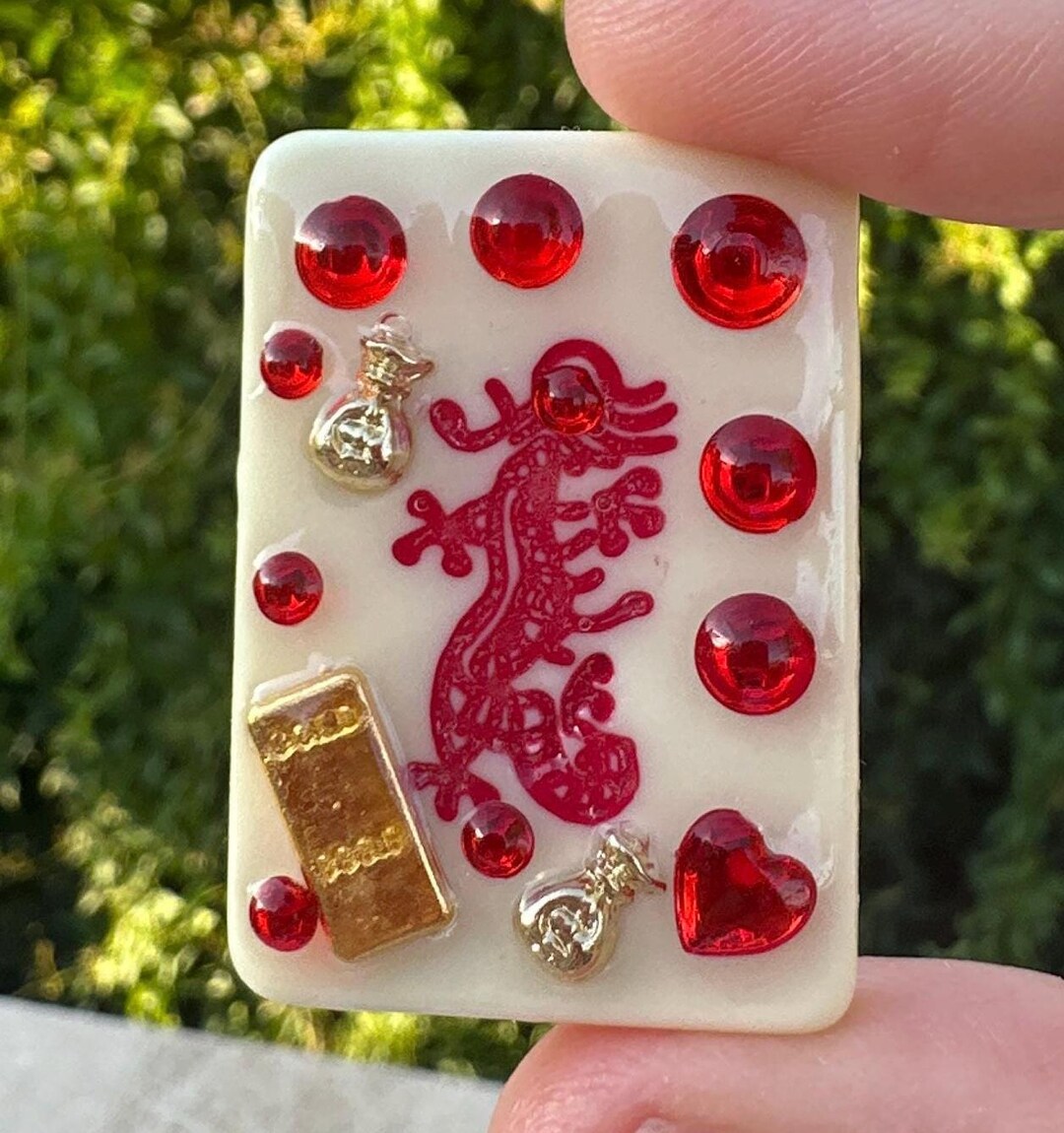 Mahjong Lucky “RED DRAGON” Tile - Etsy
