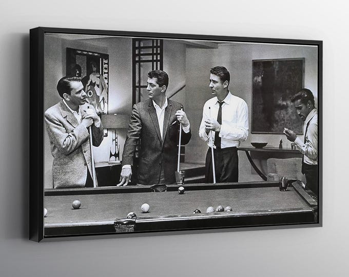 The Rat Pack Playing Pool Canvas Print Wall Art. Printed Smooth Surface ...