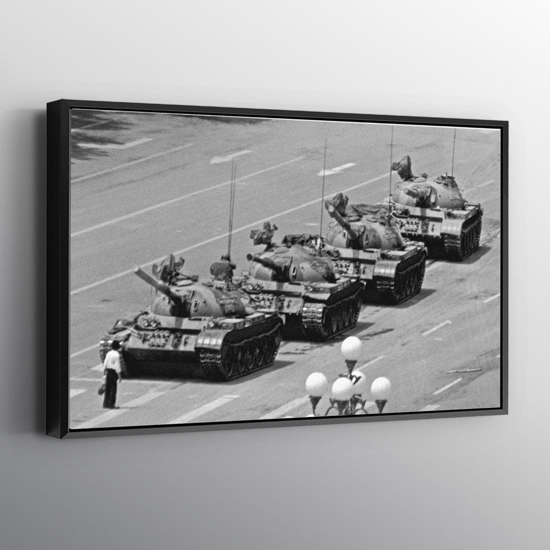 The Tank Man Tiananmen Square- Black and White Famous Print Wall Art ...