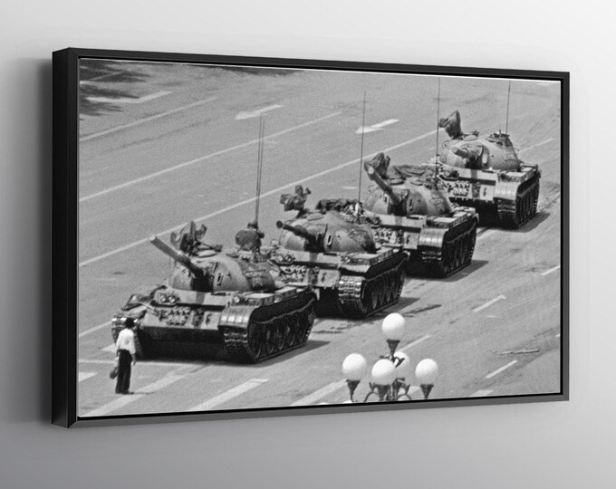 The Tank Man Tiananmen Square- Black and White Famous Print Wall Art ...