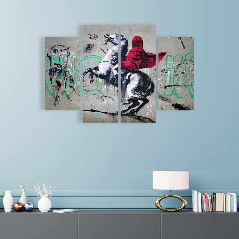 Banksy Napoleon Crossing the Alps Print Wall Art Canvas. Printed Smooth ...