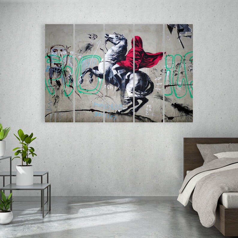 Banksy Napoleon Crossing the Alps Print Wall Art Canvas. Printed Smooth ...