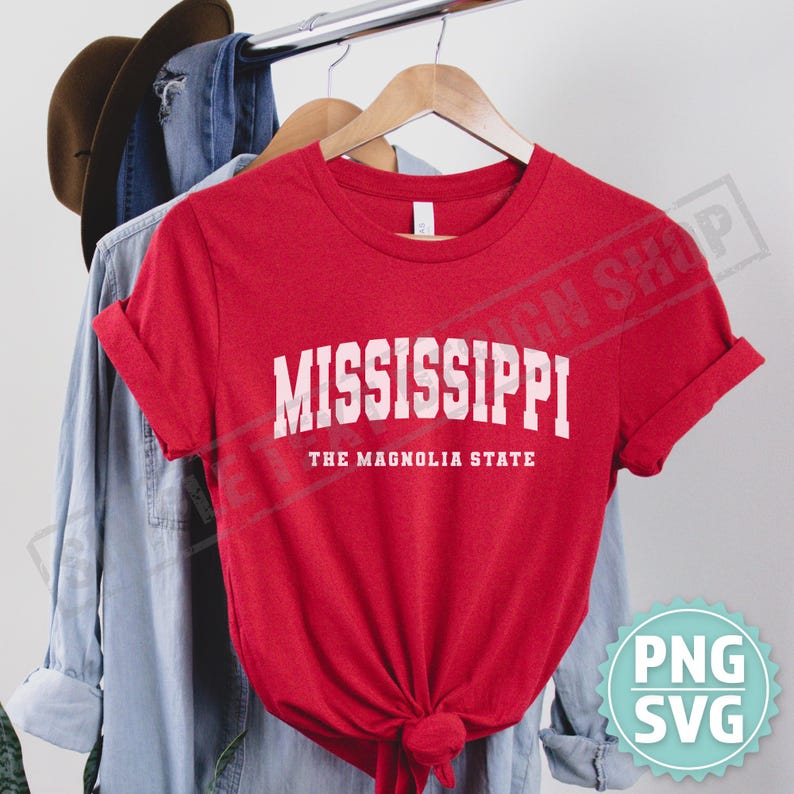 Mississippi the Magnolia State SVG & PNG, Varsity Png, Varsity Font ...