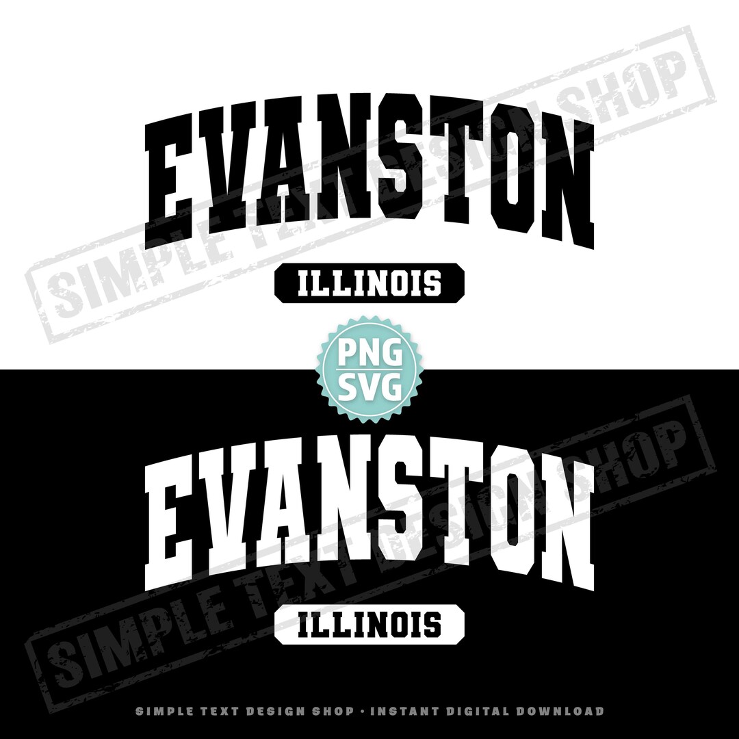 Evanston Illinois State SVG & PNG, Evanston Varsity Text Png, USA ...