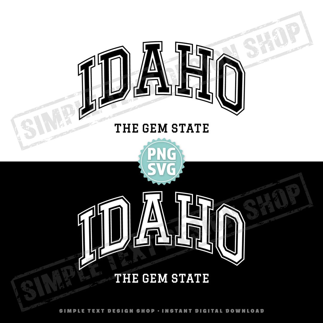 Idaho the Gem State SVG PNG, Arched Graduate Font Designs Png, US ...