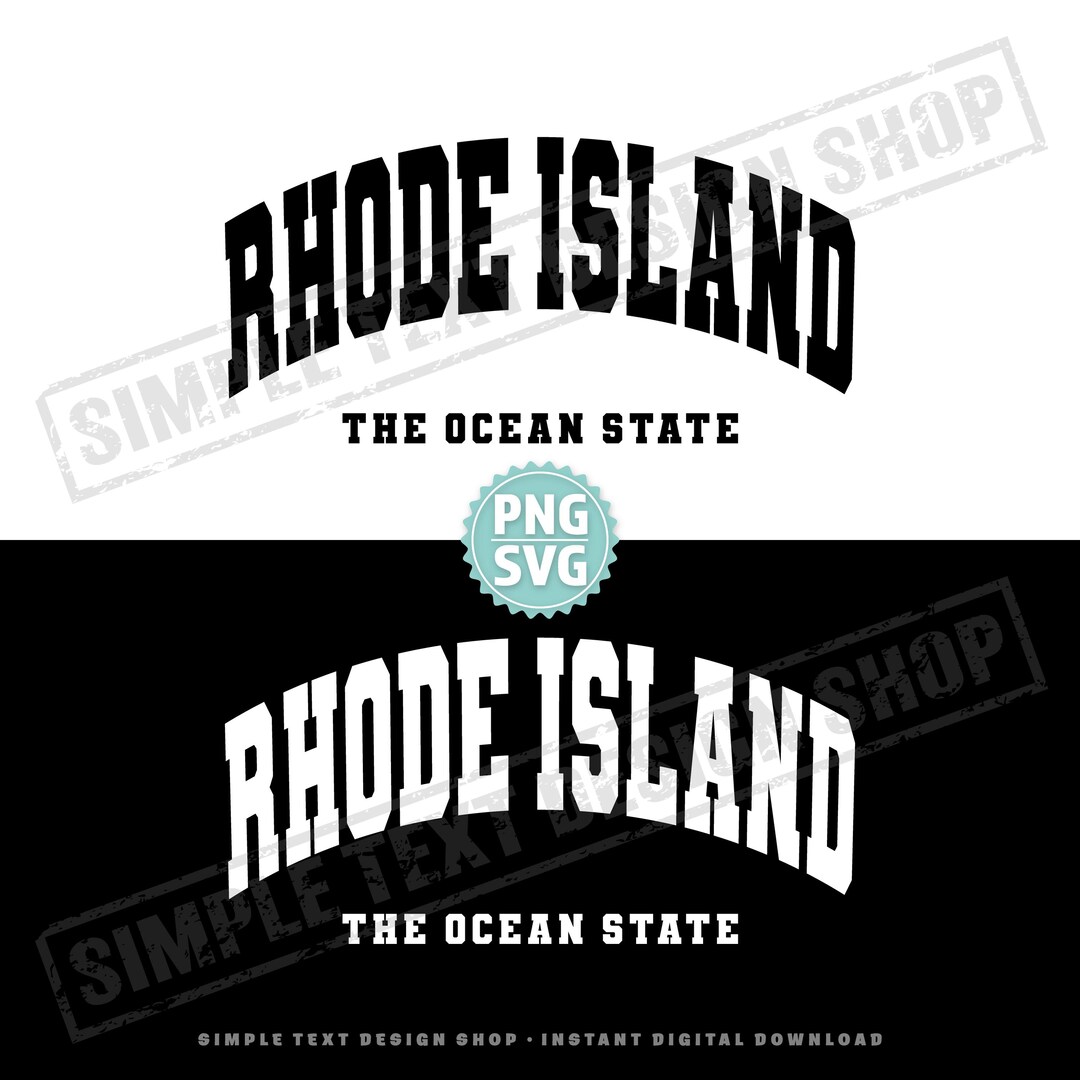 Rhode Island the Ocean State PNG SVG, US States Svg, Arched Varsity ...