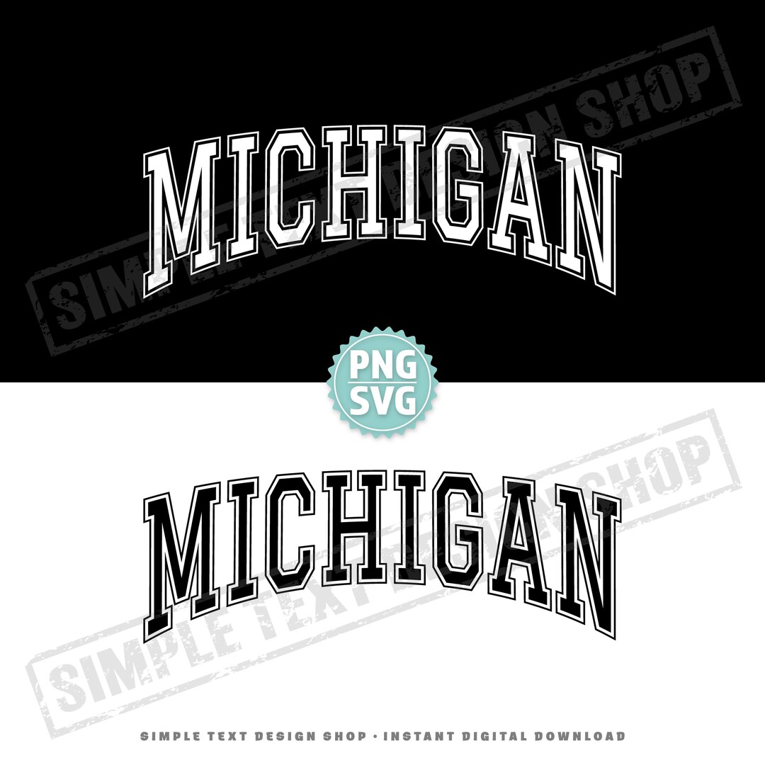 Michigan State PNG SVG Digital Files, Arched Graduate Font Designs, US ...