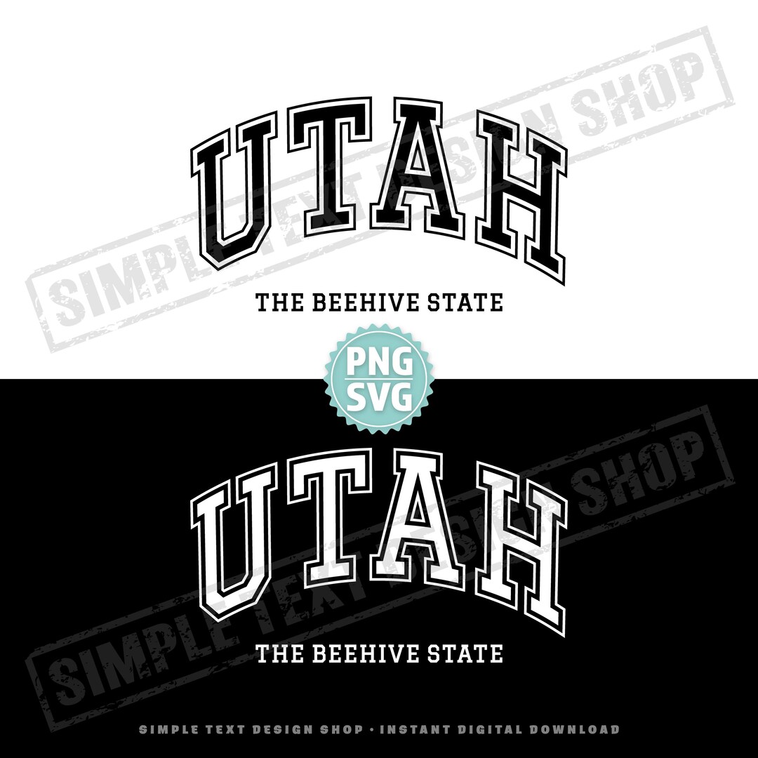 Utah the Beehive State SVG PNG, Arched Graduate Font Designs Png, US ...