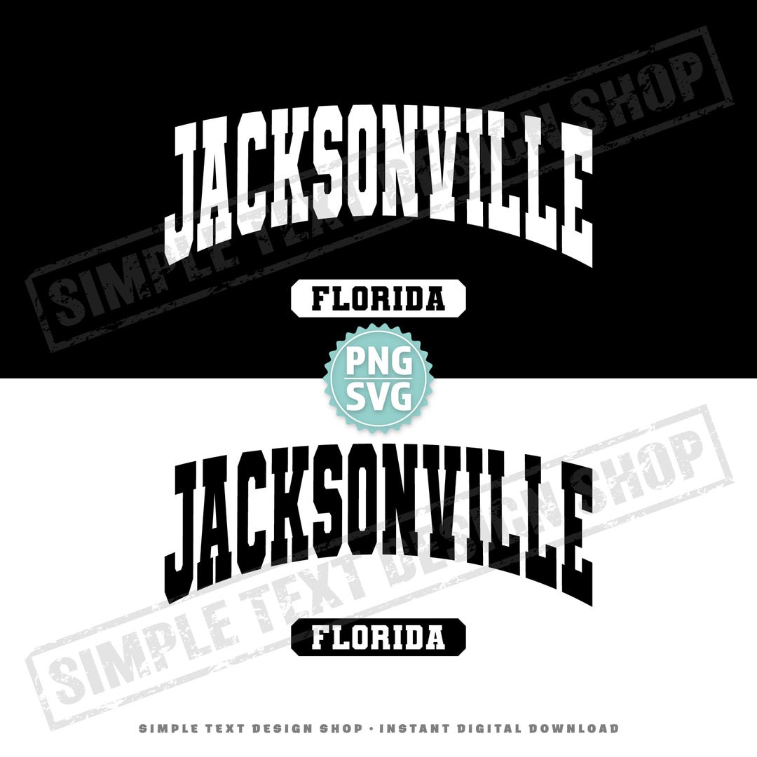 Jacksonville Florida State PNG SVG Digital Files, Arched Varsity Font ...