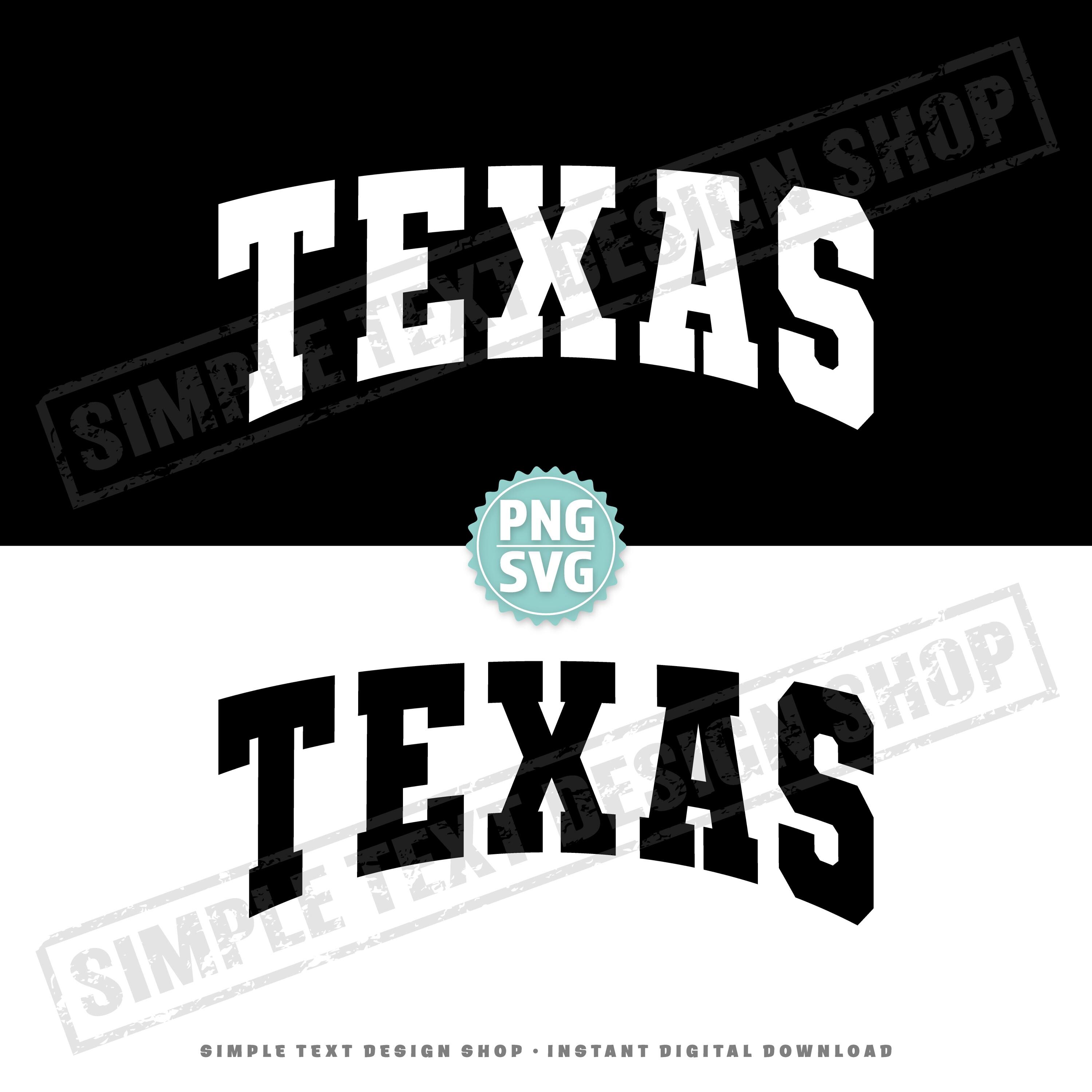 Texas State SVG + PNG Digital Files, Arched Varsity Font Designs ...