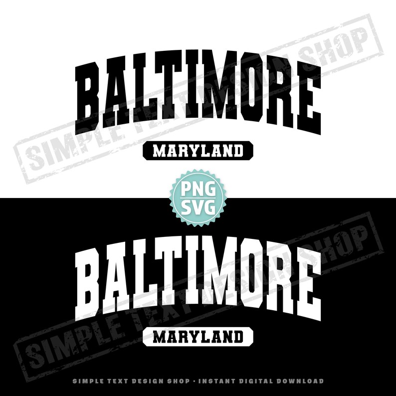 Baltimore Maryland State SVG & PNG, Baltimore Varsity Text Png, USA ...