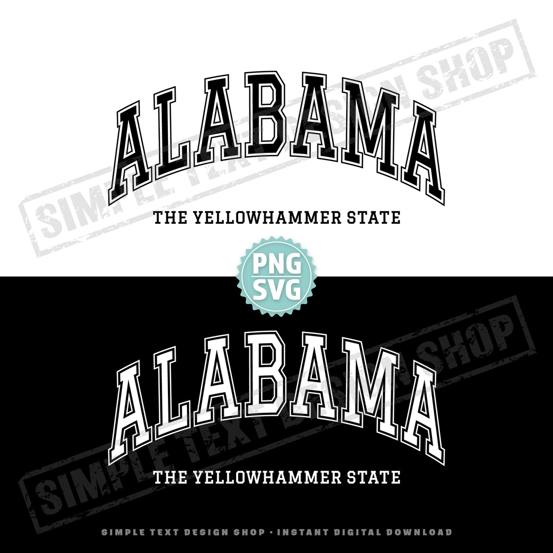Alabama the Yellowhammer State SVG PNG, Arched Graduate Font Designs ...