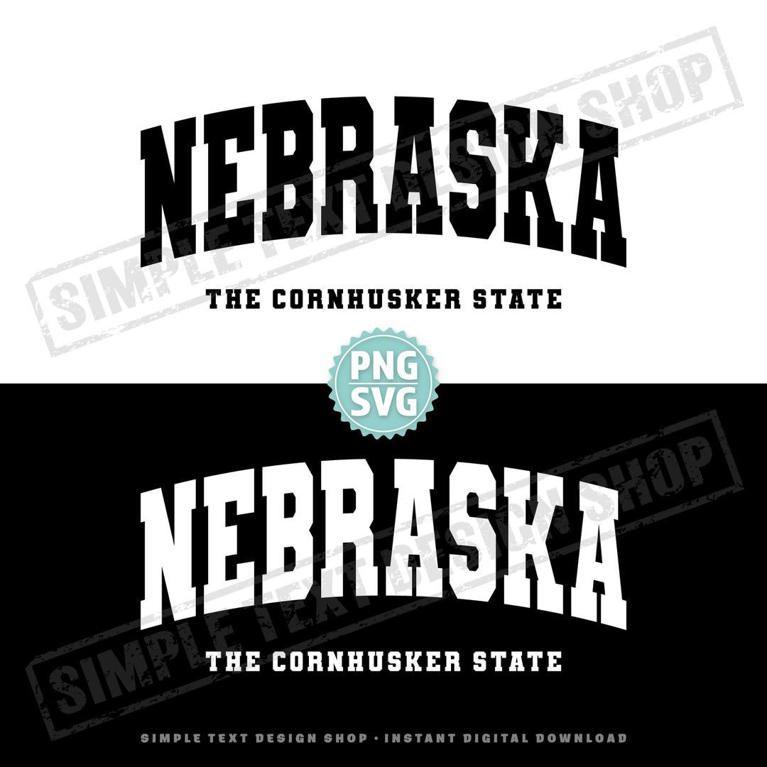 Nebraska the Cornhusker State SVG & PNG, Varsity Png, Varsity Font ...