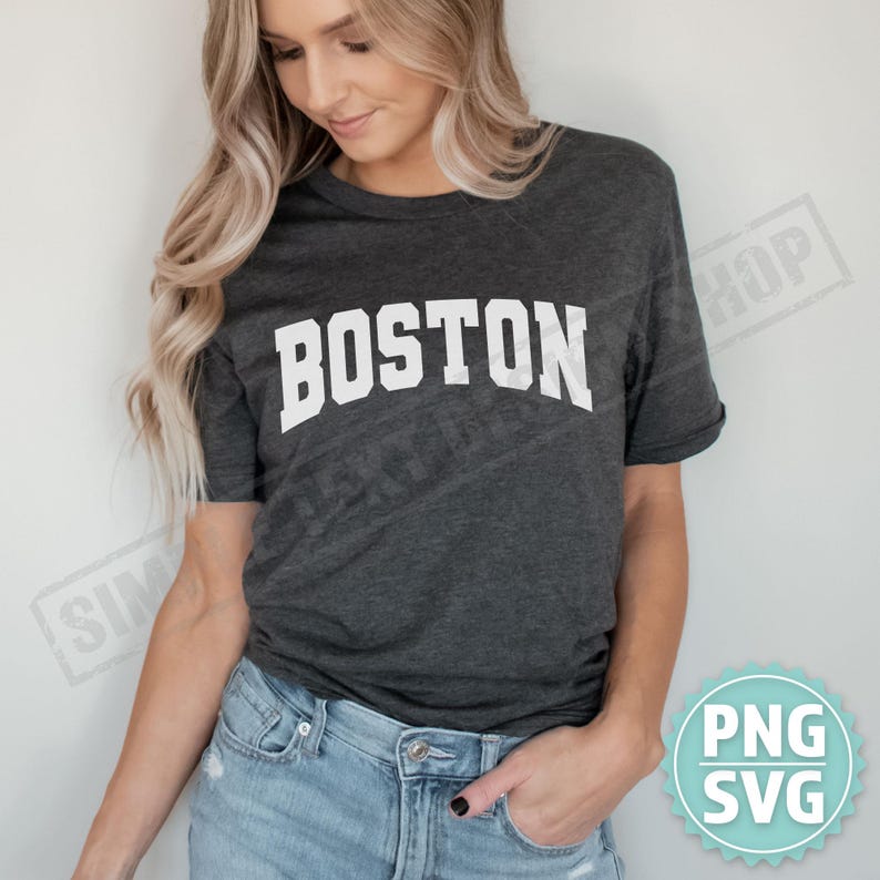 Boston PNG SVG Digital Files, Arched Varsity Font Designs, USA Homeland ...