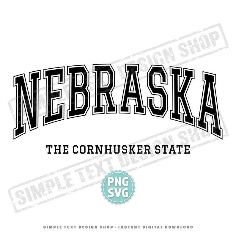 Nebraska the Cornhusker State PNG SVG Digital Files, Arched Graduate ...