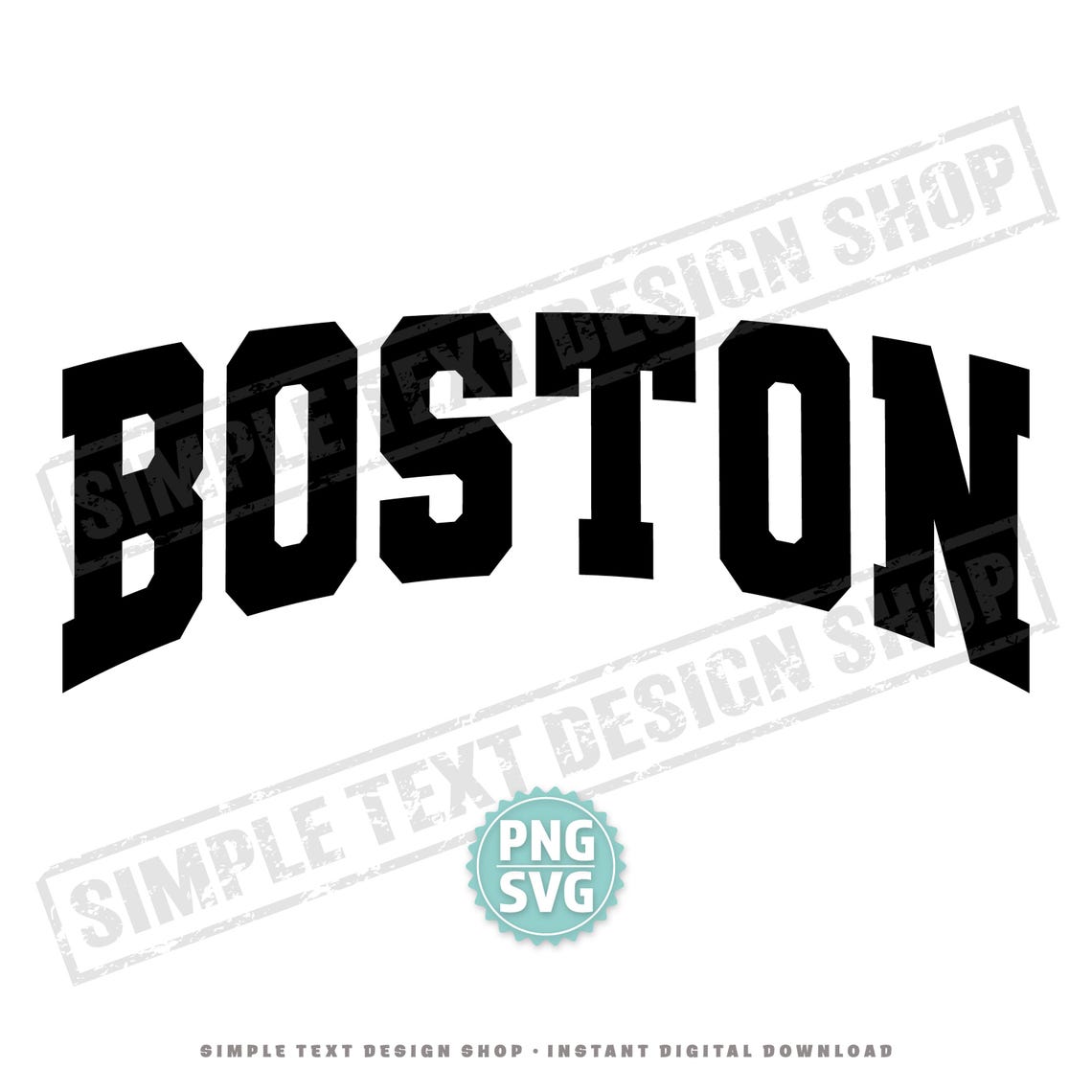Boston PNG SVG Digital Files, Arched Varsity Font Designs, USA Homeland ...