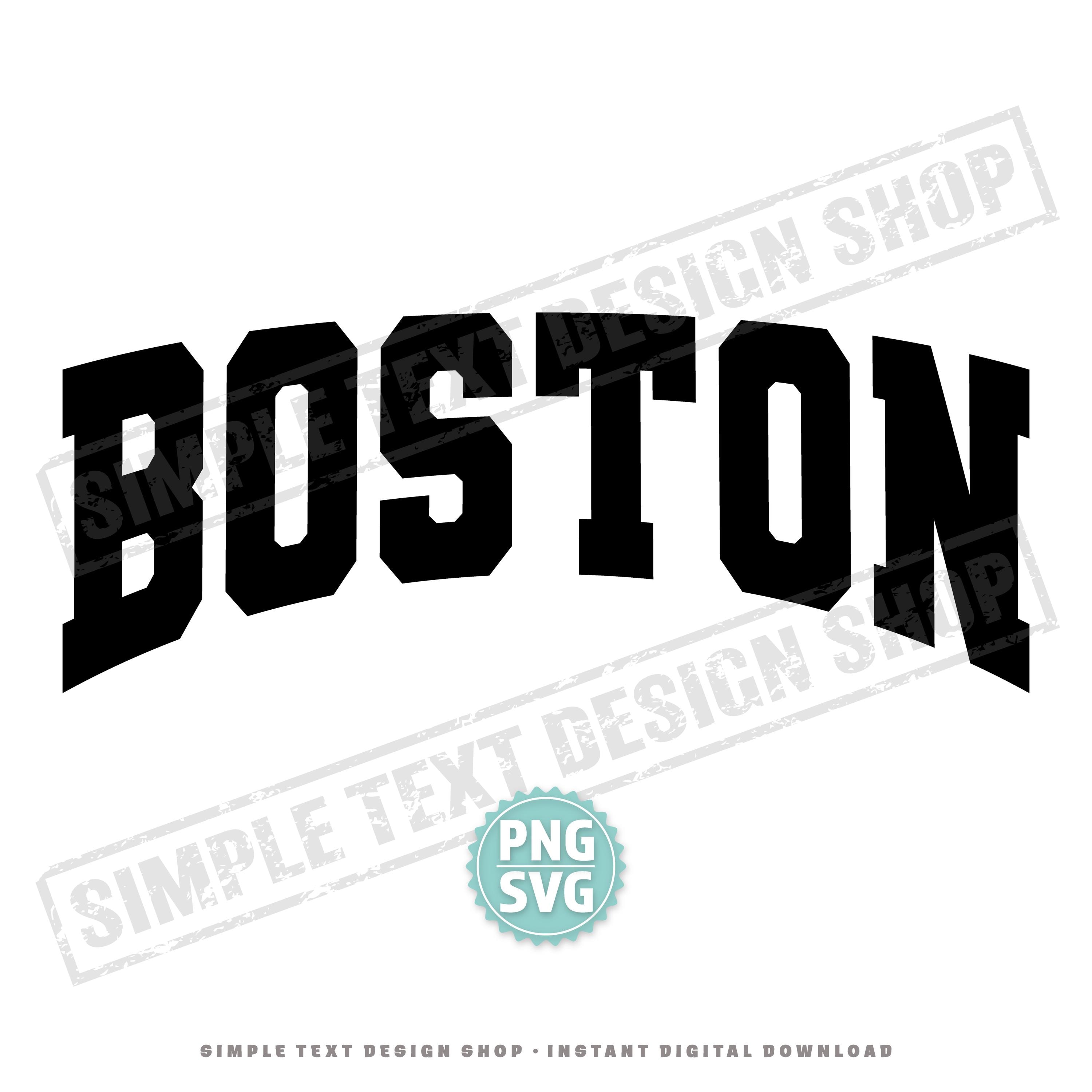 Boston PNG SVG Digital Files, Arched Varsity Font Designs, USA Homeland ...