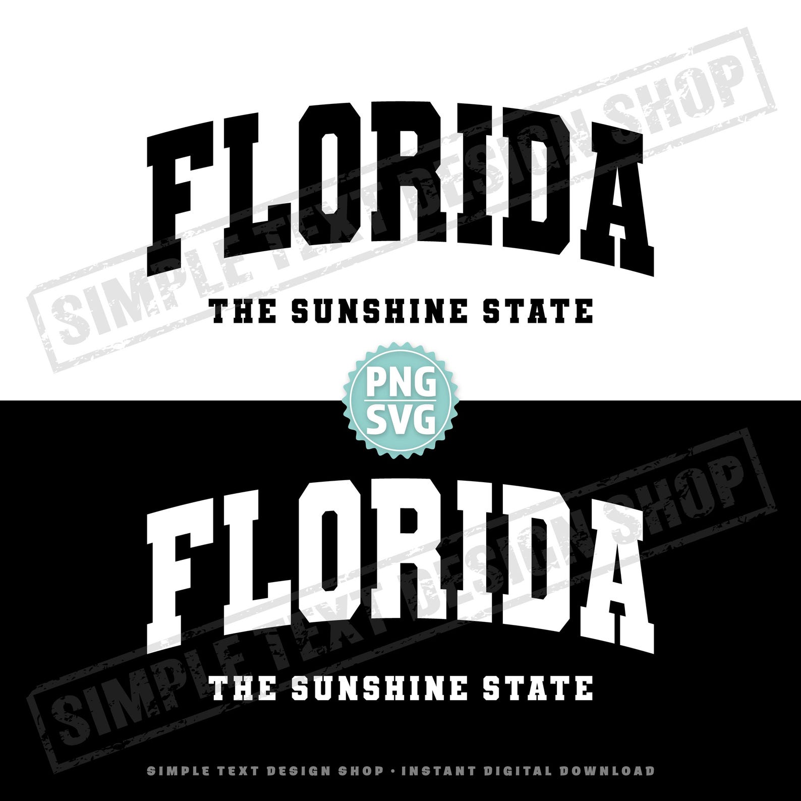 Florida the Sunshine State SVG & PNG, Varsity Png, Varsity Font Designs ...