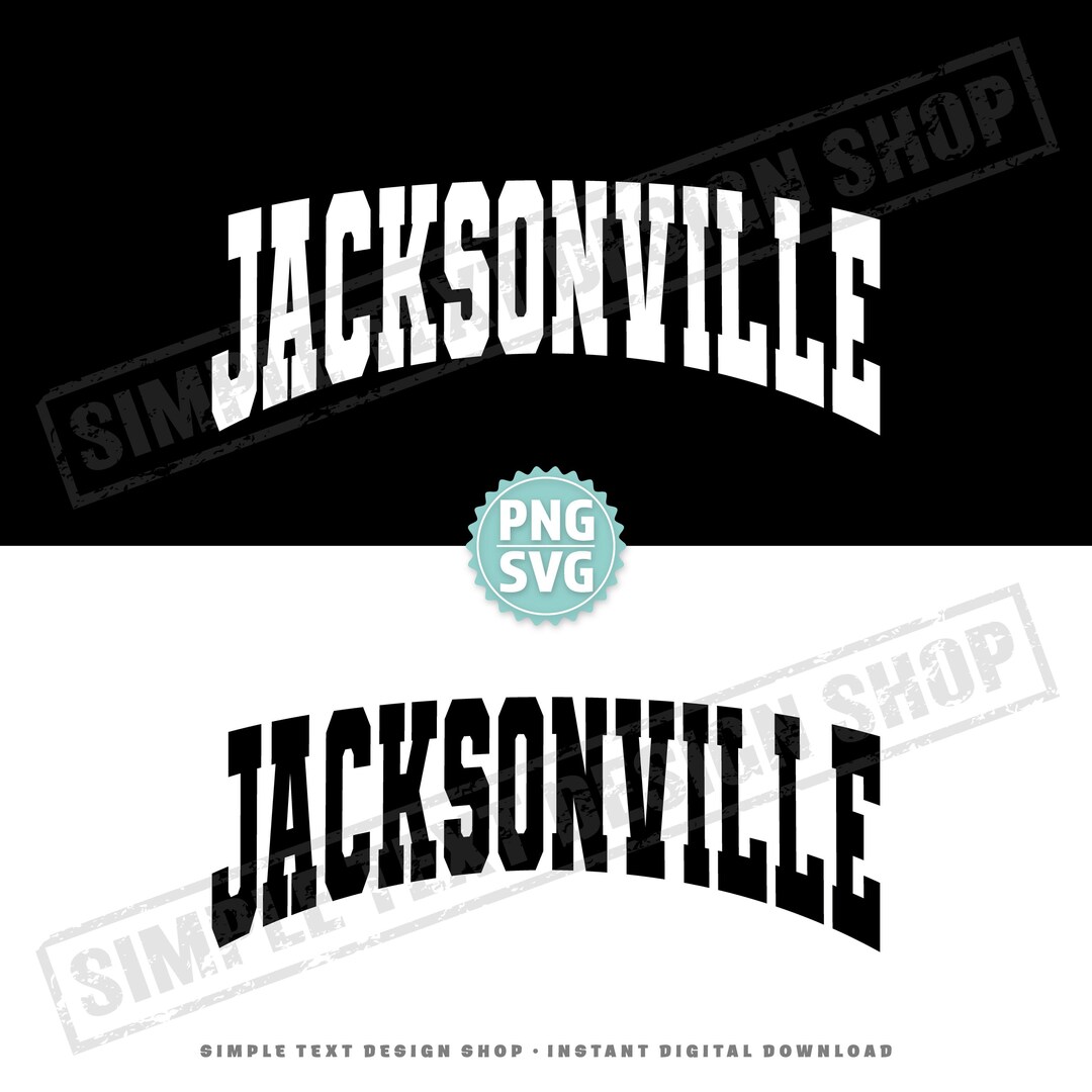 Jacksonville PNG SVG Digital Files, Arched Varsity Font Designs, USA ...