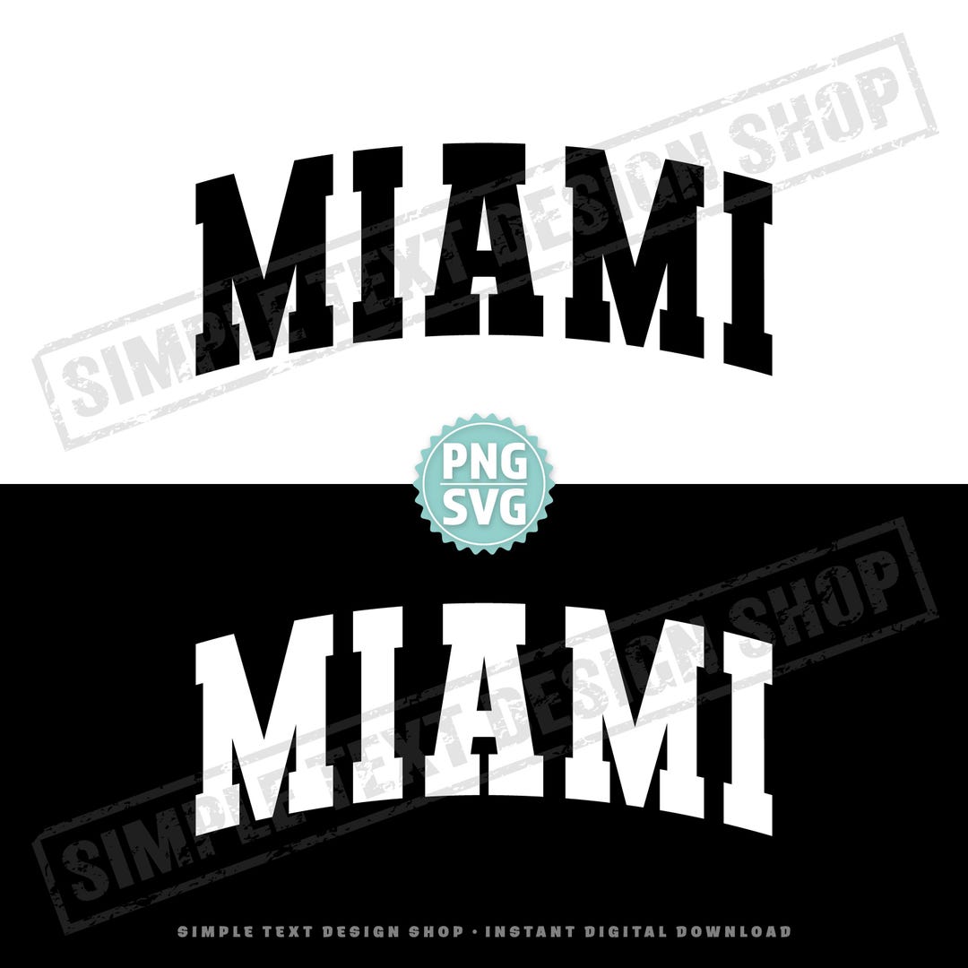 Miami Florida SVG & PNG, Miami Varsity Text Png, USA Homeland Svg ...