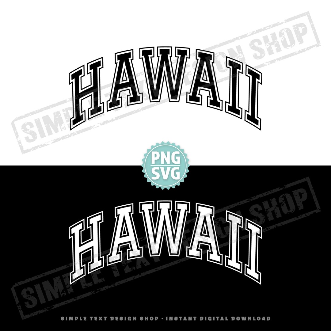 Hawaii State Arched Vintage Text Design SVG PNG, Graduate Font Designs ...
