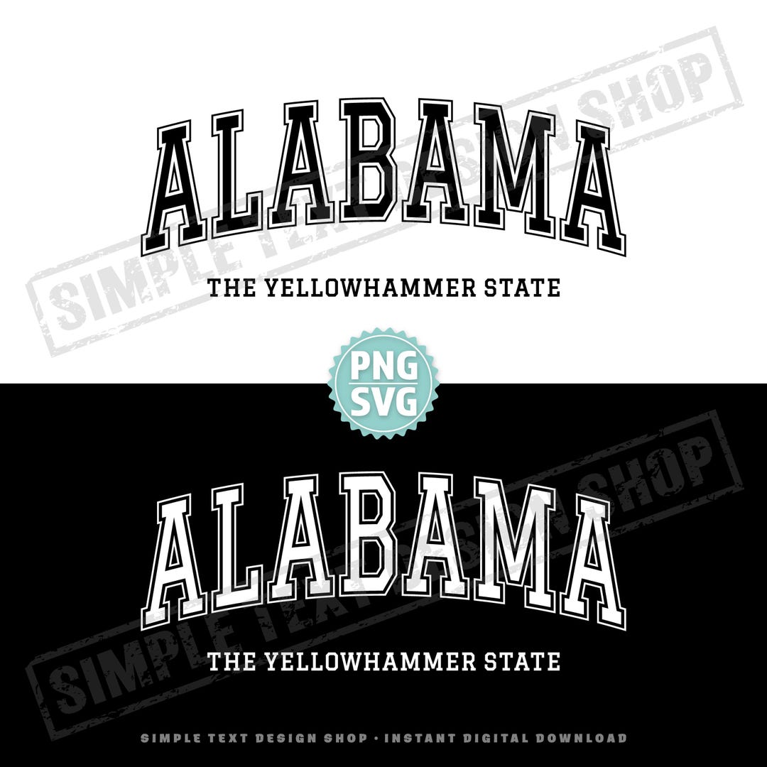 Alabama the Yellowhammer State PNG + SVG, US States Alabama Png, Arched ...