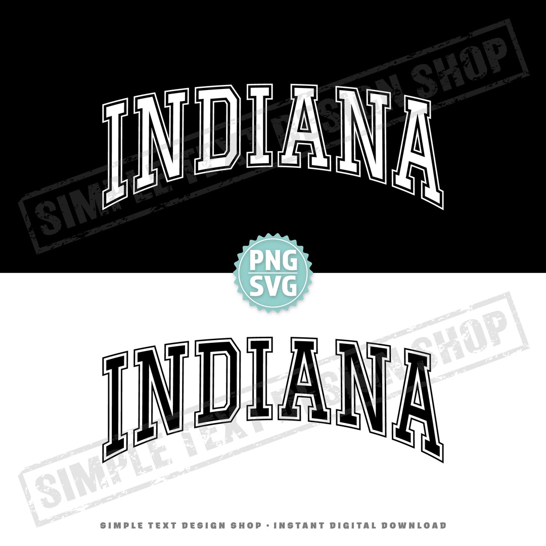 Indiana State PNG SVG Digital Files, Arched Graduate Font Designs, US ...