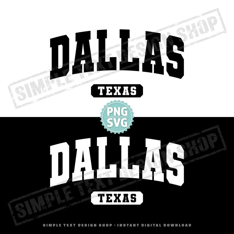 Dallas Texas State SVG & PNG, Dallas Varsity Text Png, USA Homeland Svg ...