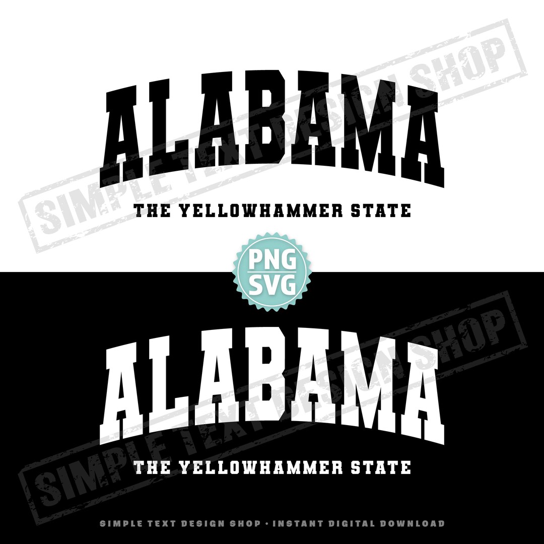 Alabama the Yellowhammer State SVG & PNG, Varsity Png, Varsity Font ...