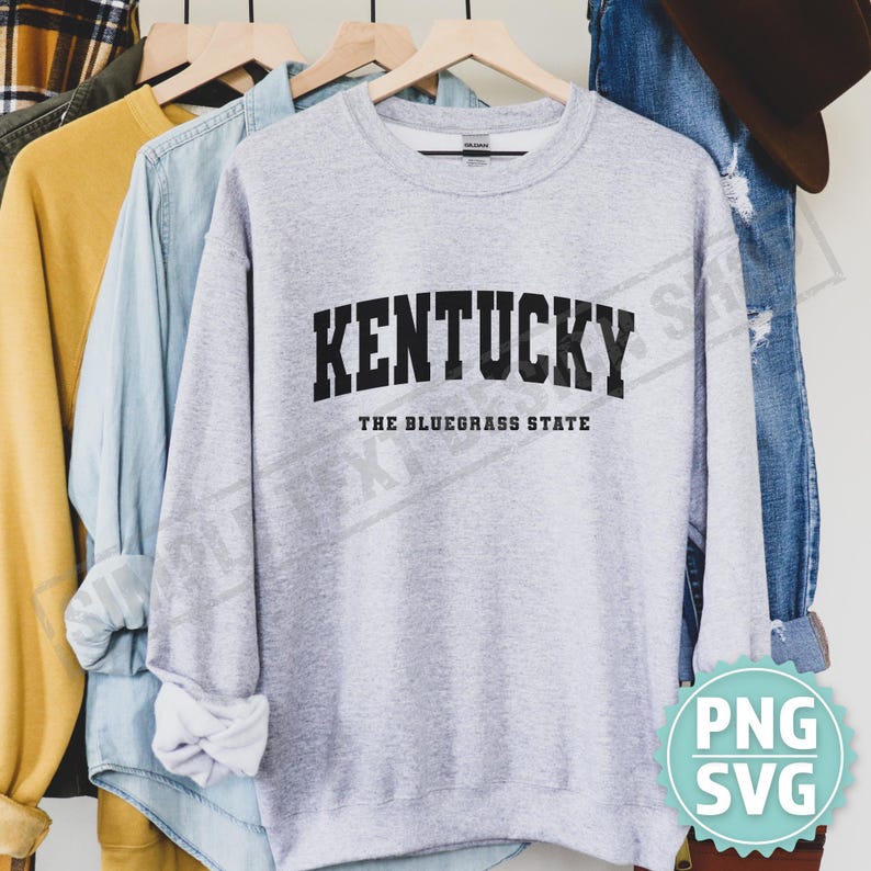 Kentucky the Bluegrass State SVG & PNG, Varsity Png, Varsity Font ...