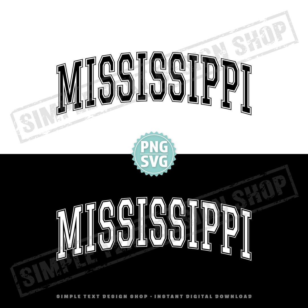 Mississippi State PNG + SVG Vintage Text Design, MS America State ...