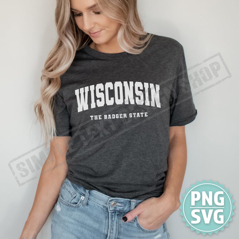 Wisconsin the Badger State SVG & PNG, Varsity Png, Varsity Font Designs ...