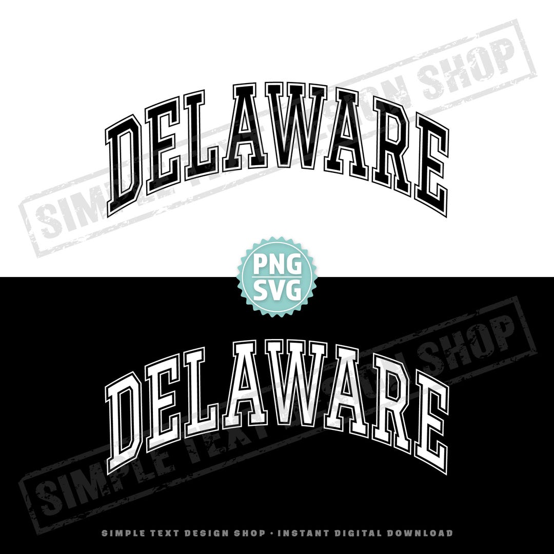 Delaware State Arched Vintage Text Design SVG PNG, Graduate Font ...