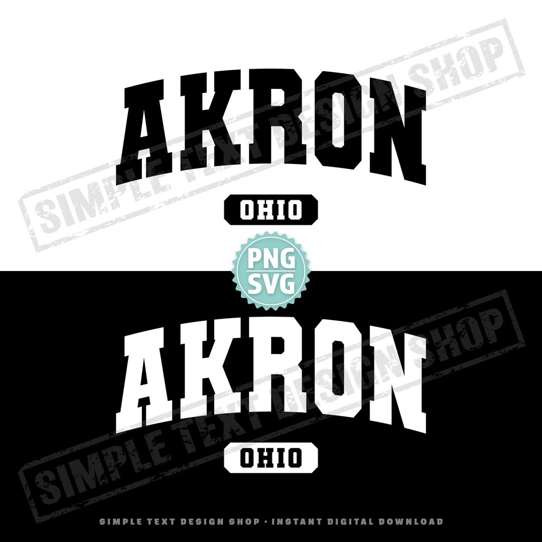 Akron Ohio State SVG & PNG, Akron Varsity Text Png, USA Homeland Svg ...