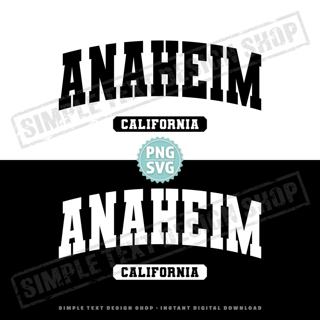 Anaheim California State SVG & PNG, Anaheim Varsity Text Png, USA ...