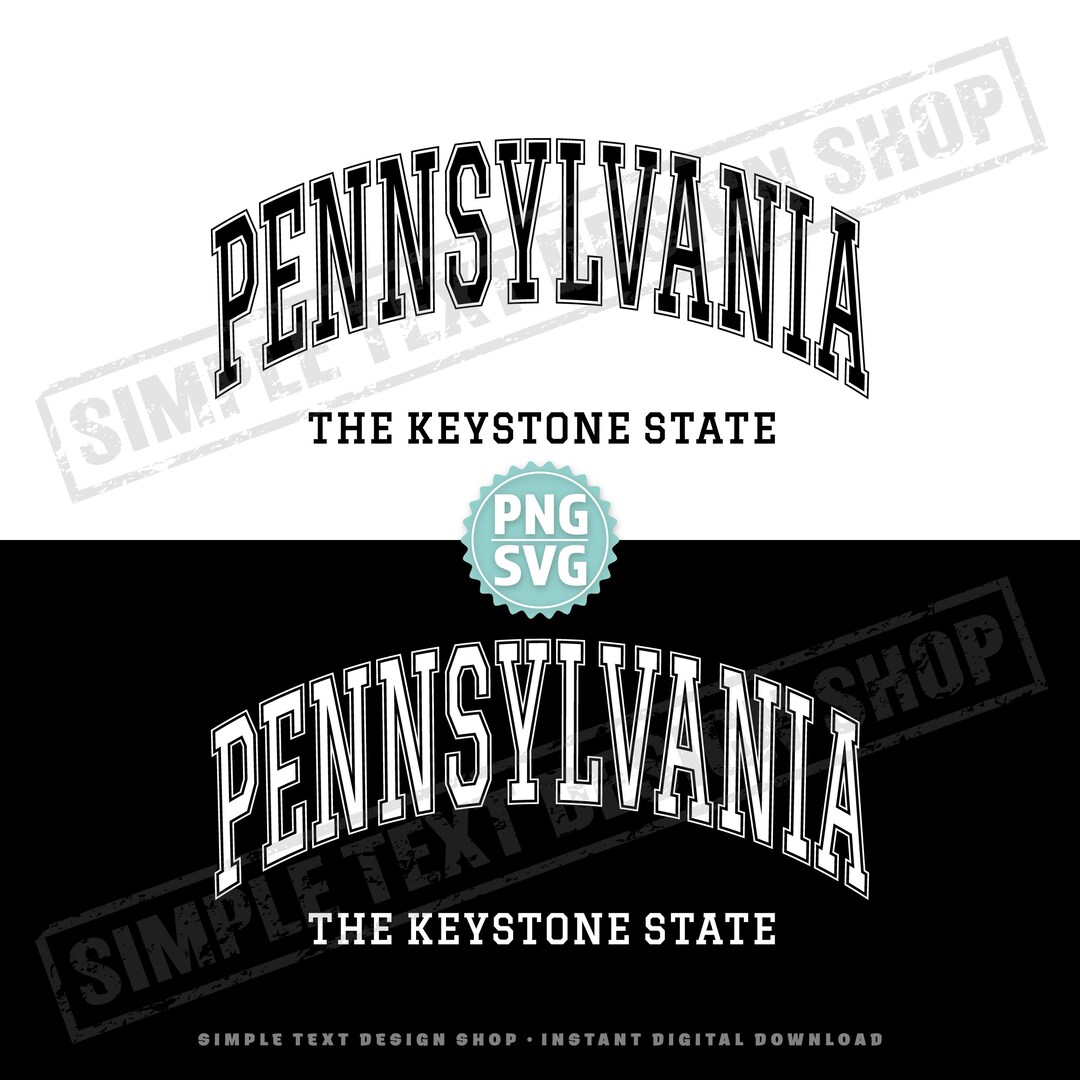 Pennsylvania the Keystone State SVG PNG, Arched Graduate Font Designs ...