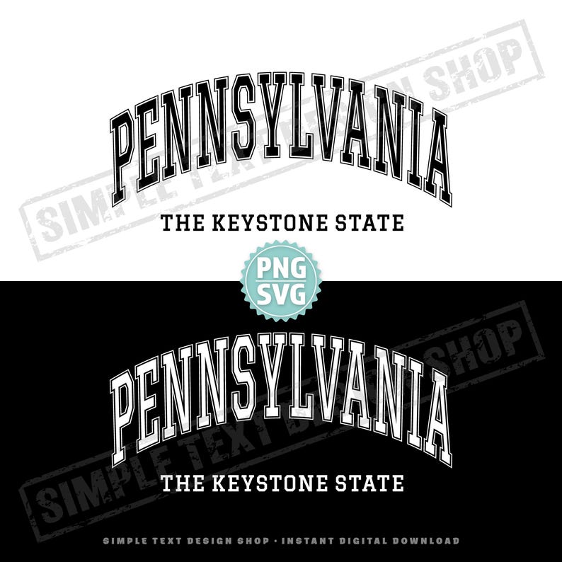 Pennsylvania the Keystone State SVG PNG, Arched Graduate Font Designs ...