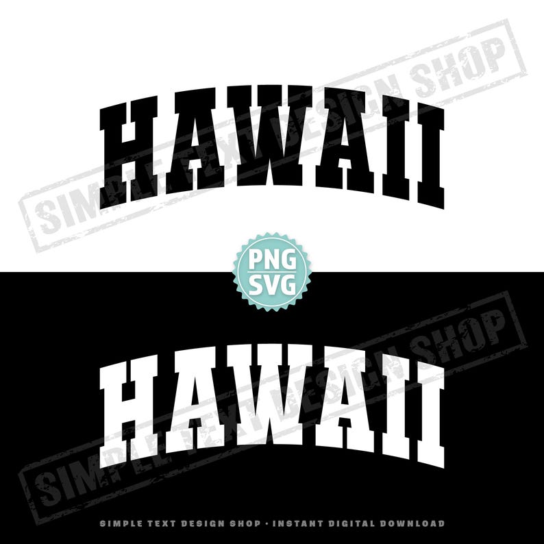 Hawaii State SVG & PNG, Varsity Png, Varsity Font Designs, America ...