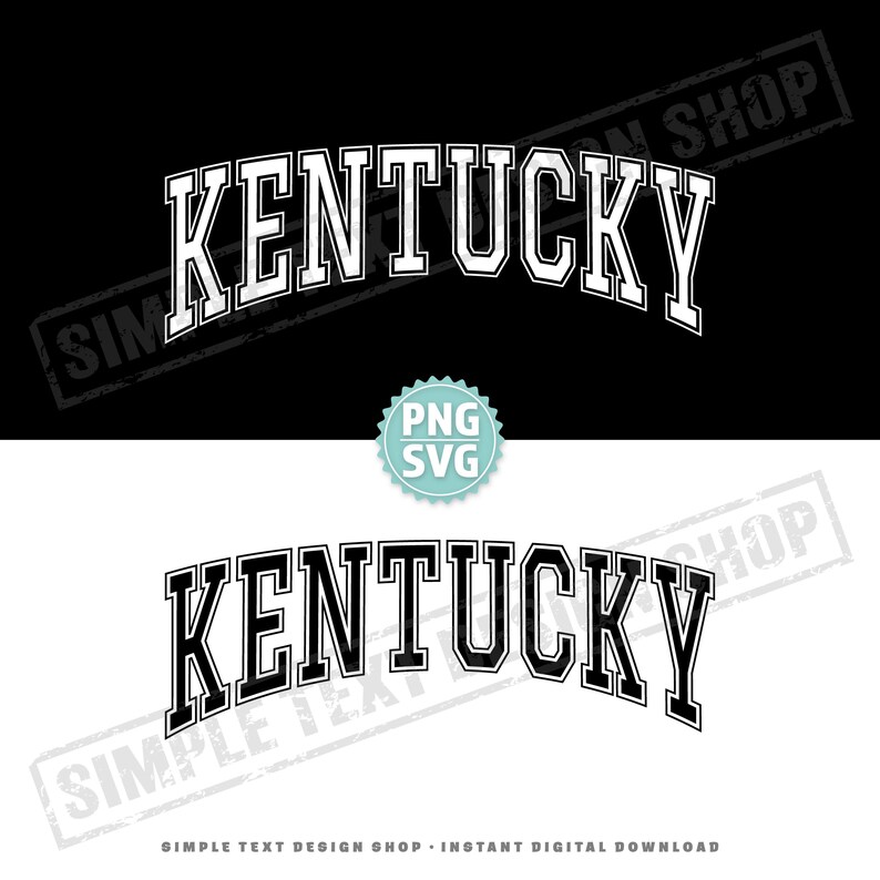Kentucky State PNG SVG Digital Files, Arched Graduate Font Designs, US ...