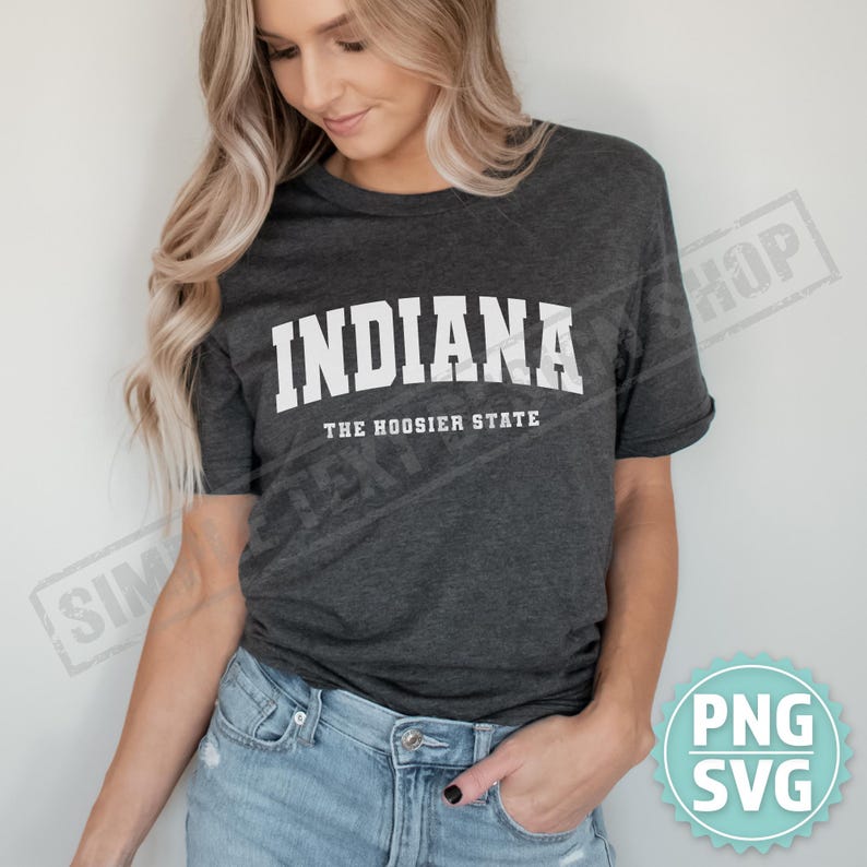 Indiana the Hoosier State SVG & PNG, Varsity Png, Varsity Font Designs ...
