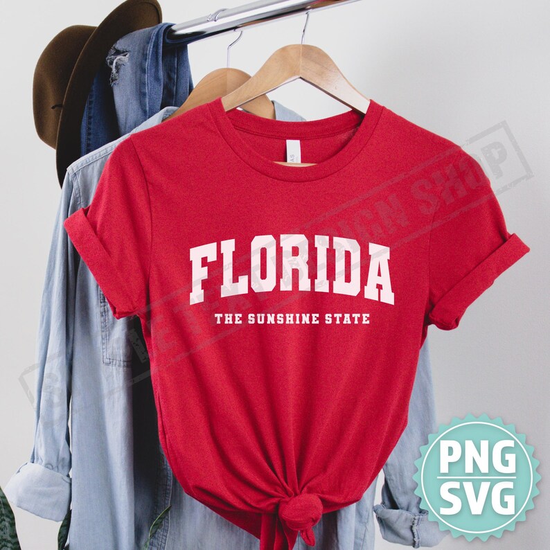 Florida the Sunshine State SVG & PNG, Varsity Png, Varsity Font Designs ...