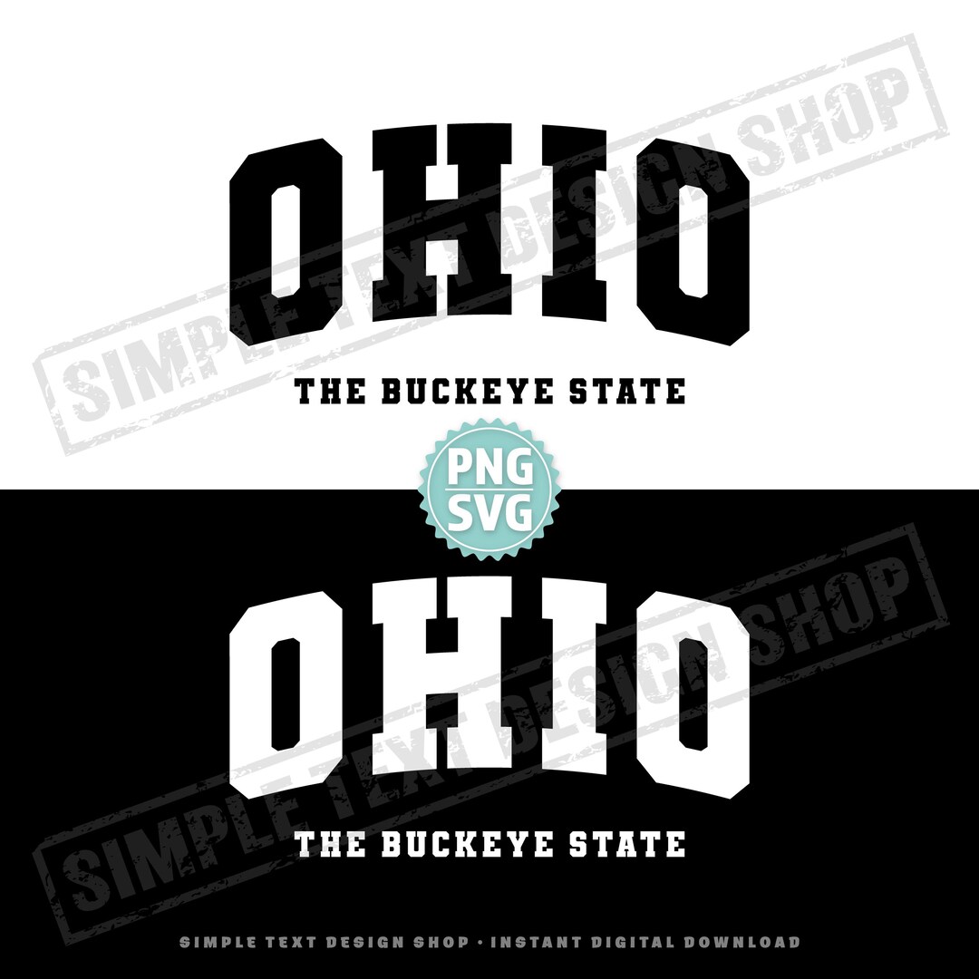 Ohio the Buckeye State SVG & PNG, Varsity Png, Varsity Font Designs ...