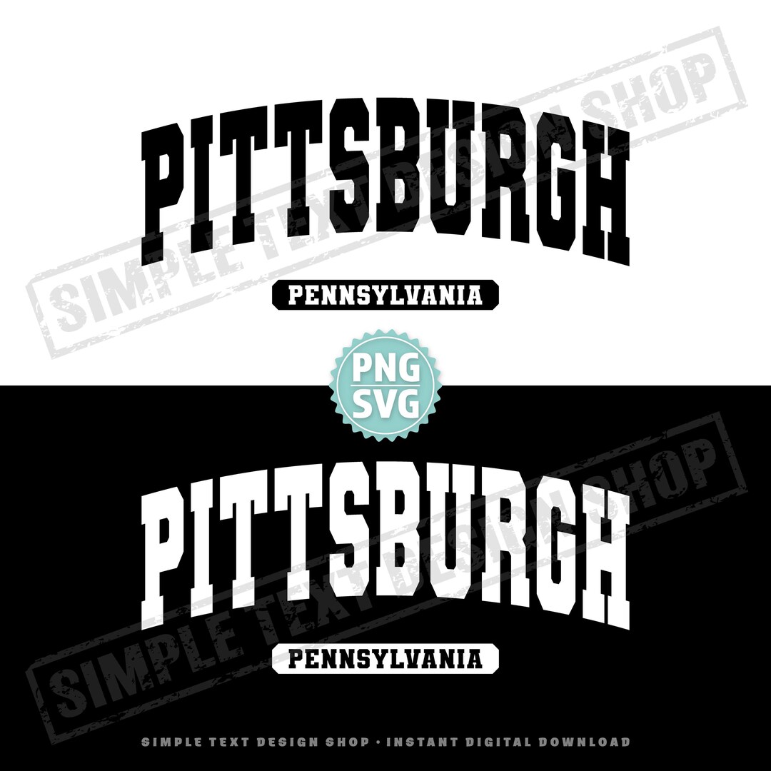 Pittsburgh Pennsylvania State SVG & PNG, Pittsburgh Varsity Text Png ...
