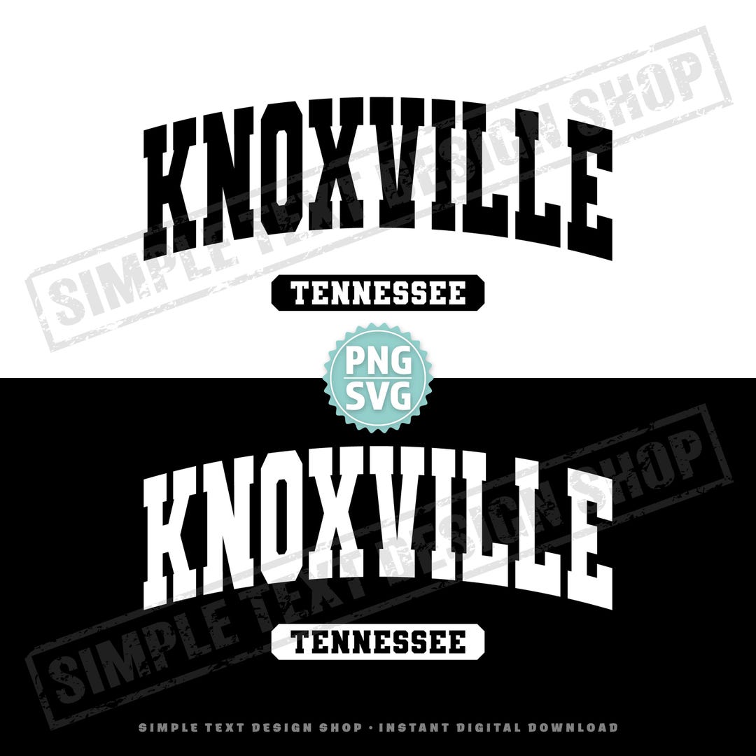 Knoxville Tennessee State SVG & PNG, Knoxville Varsity Text Png, USA ...