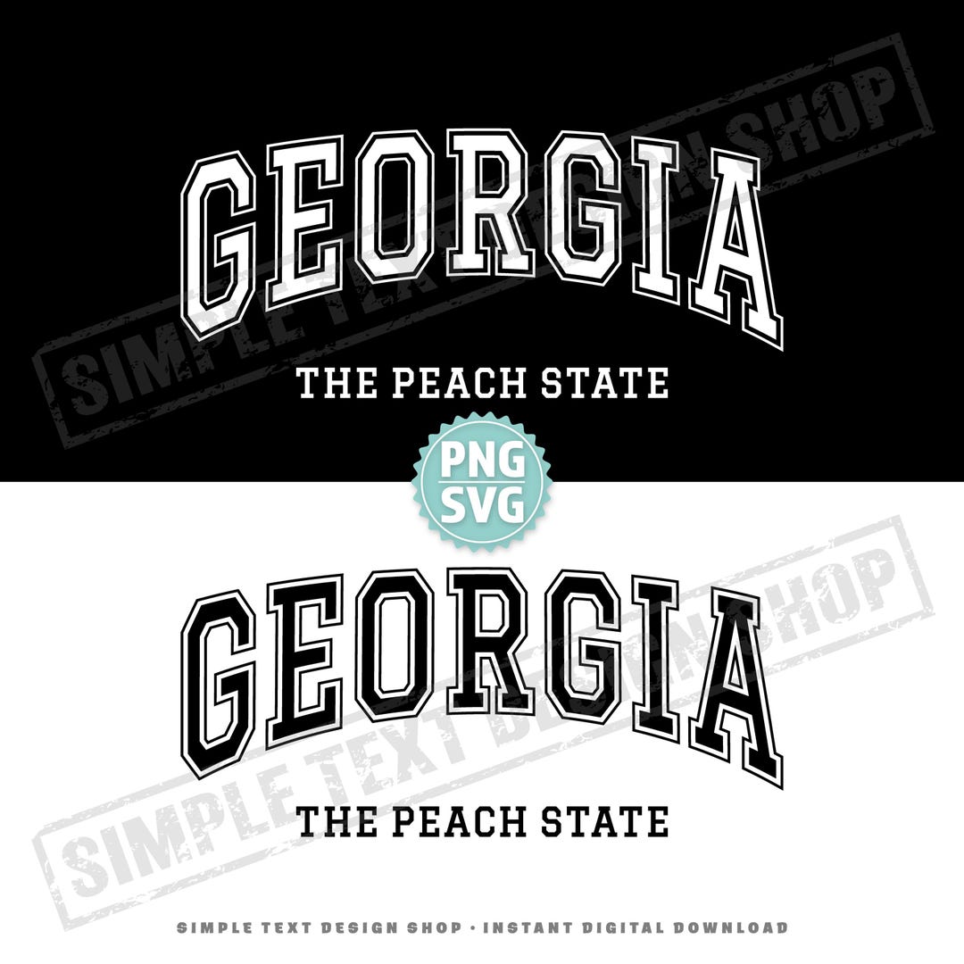 Georgia the Peach State PNG SVG Digital Files, Arched Graduate Font ...