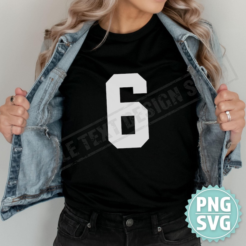 Simple Solid Jersey Numbers 0-9 PNG + SVG Bundle, College Style Sports ...