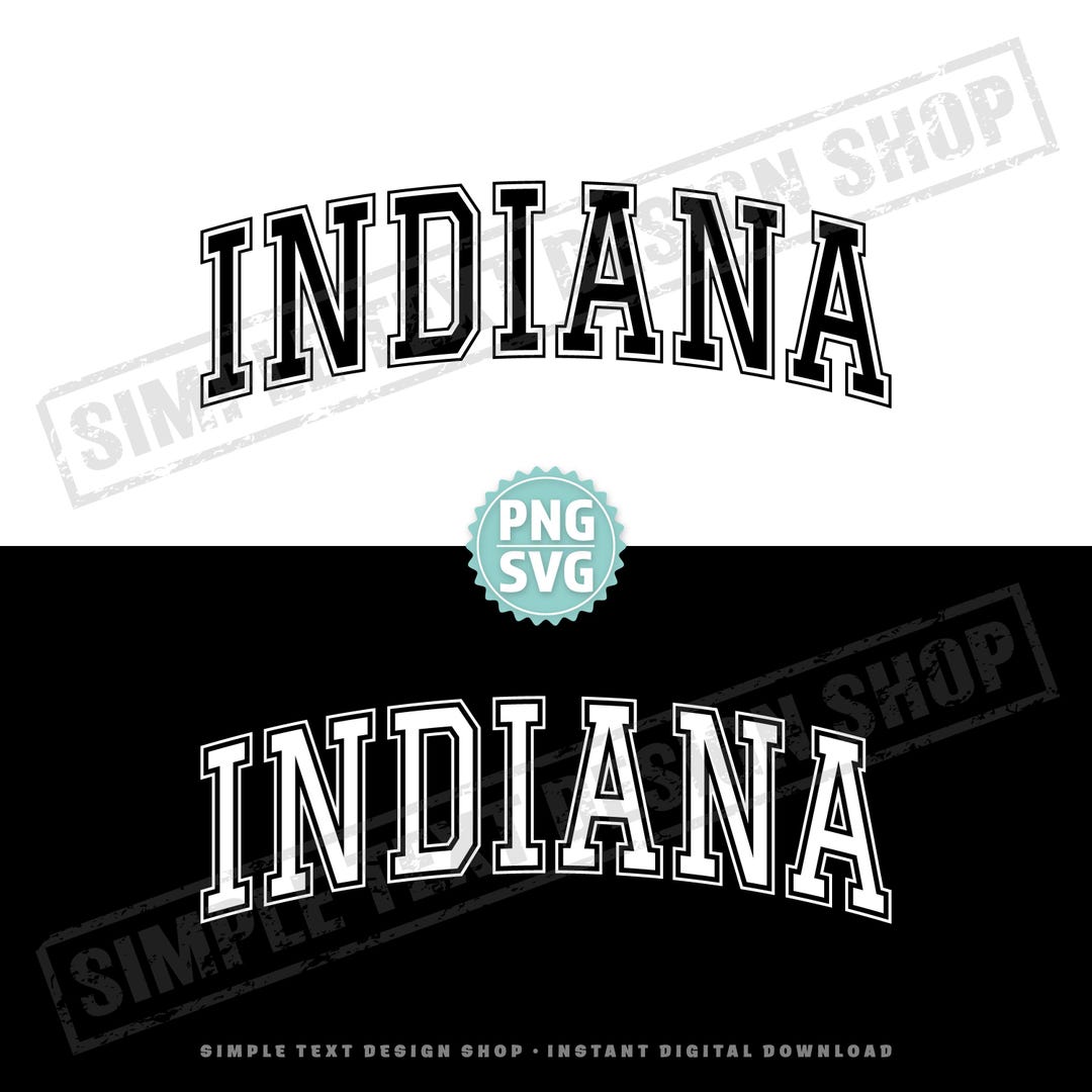 Indiana State PNG + SVG Vintage Text Design, IN America State Design ...