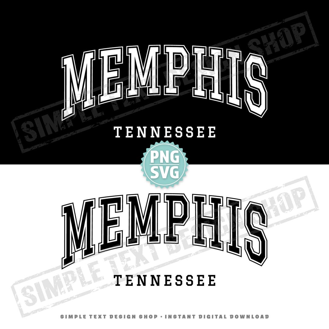 Memphis Tennessee State PNG SVG Digital Files, Arched Graduate Font ...