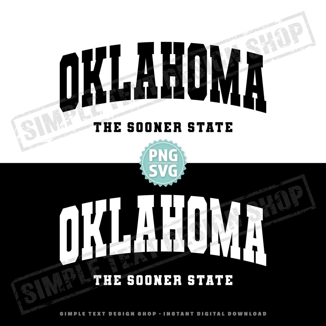 Oklahoma the Sooner State SVG & PNG, Varsity Png, Varsity Font Designs ...