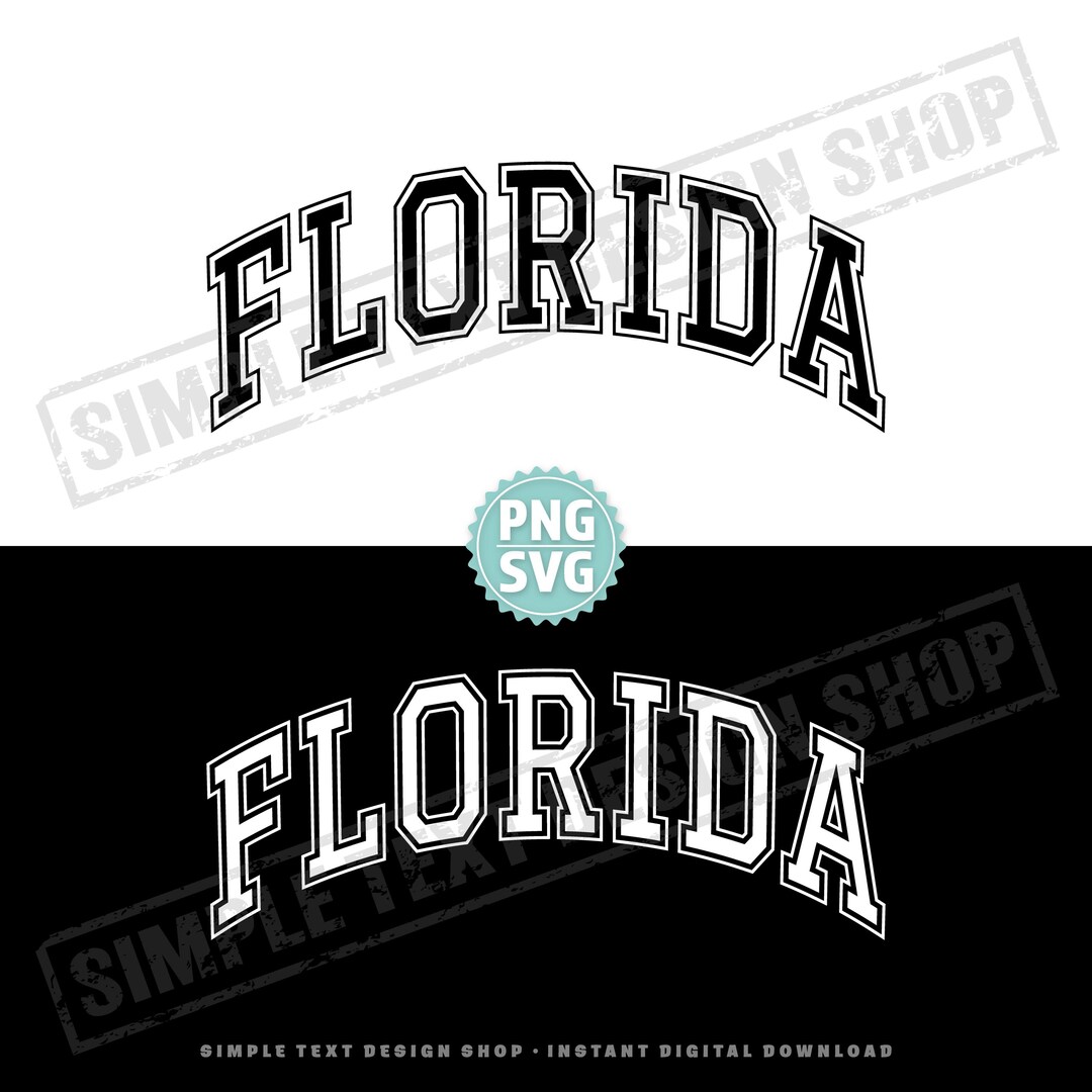 Florida State Arched Vintage Text Design SVG PNG, Graduate Font Designs ...
